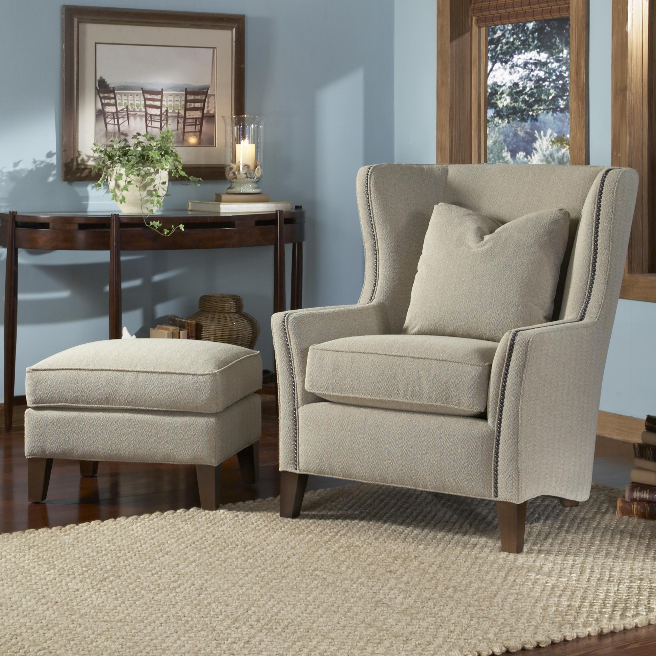 Smith Brothers Accent Chairs and Ottomans SB LRUCHA82530 Contemporary Wingback Chair with Track Arms Turk Furniture Uph Upholstered Chairs